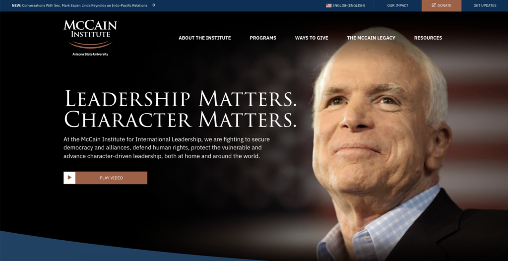 Welcome to Our New Website - McCain Institute