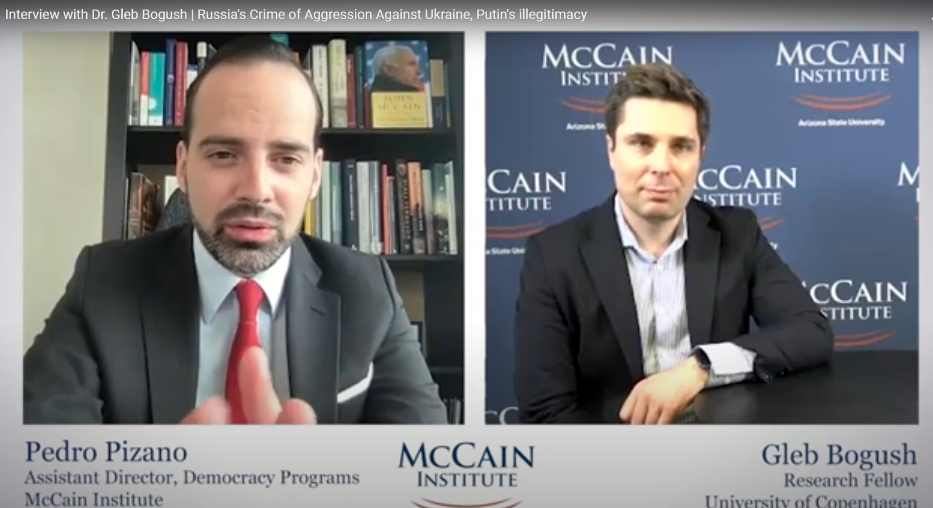 McCain Institute Interview with Dr. Gleb Bogush about Russia's Crime of ...